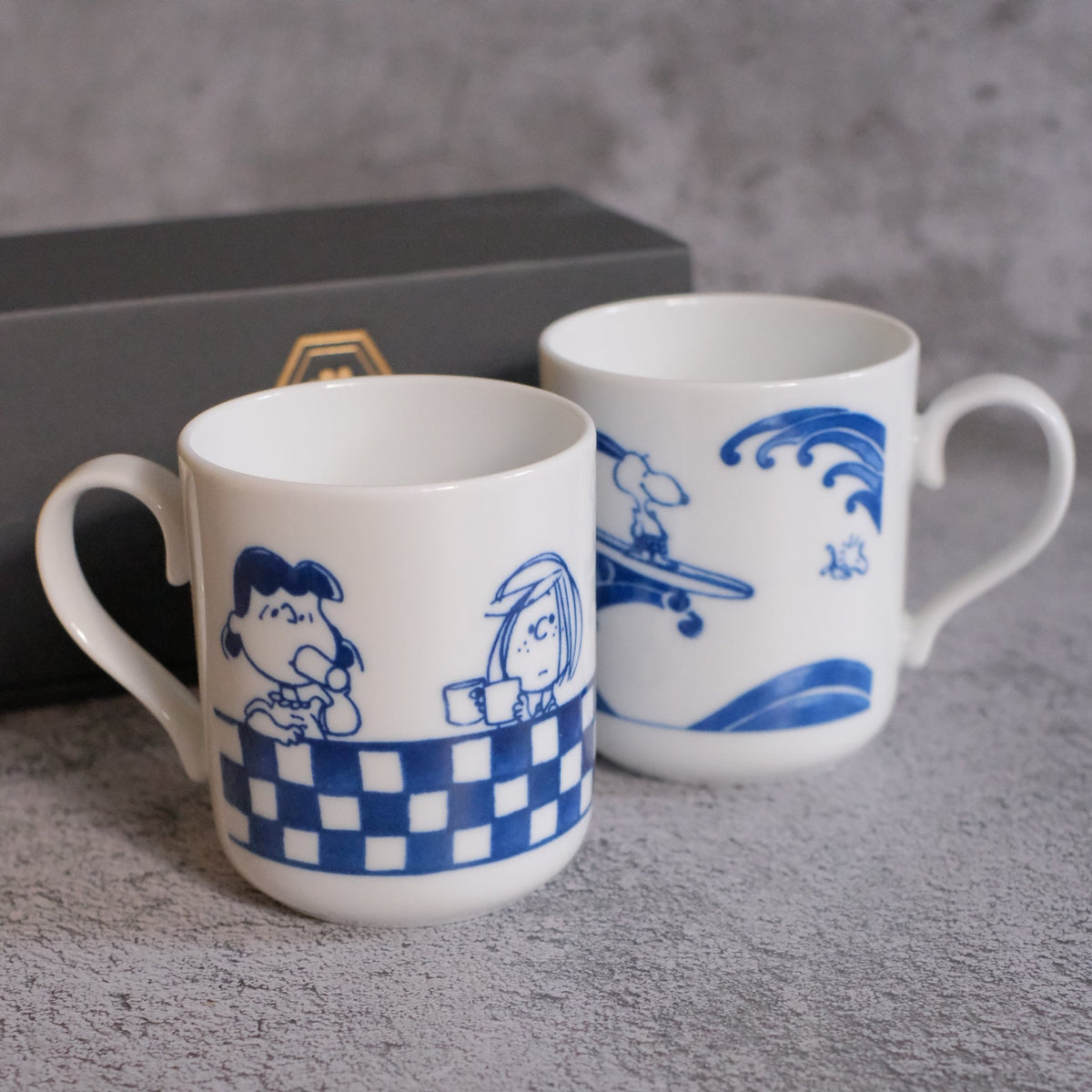 Peanuts Japan Snoopy The Great Wave Sometsuke Pair Mug Set – Object of ...