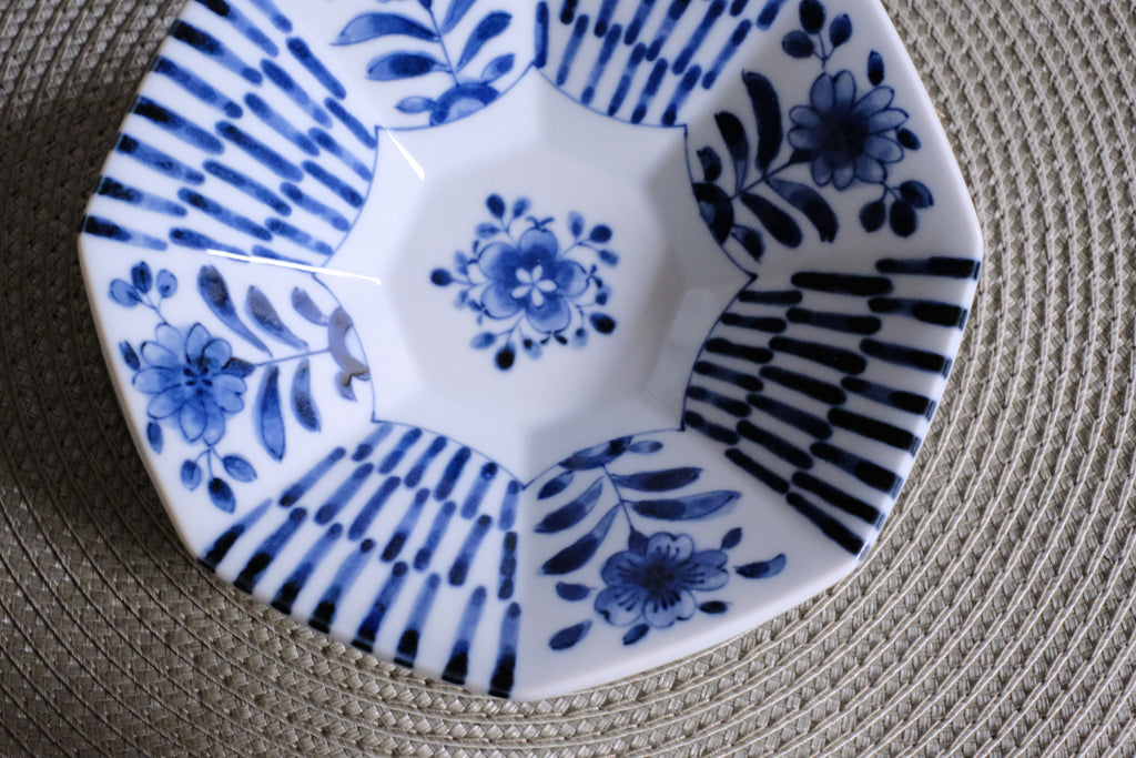 Minoyaki Aizome Koubou Indigo Dyed Octagon Dish Set – Object of Living