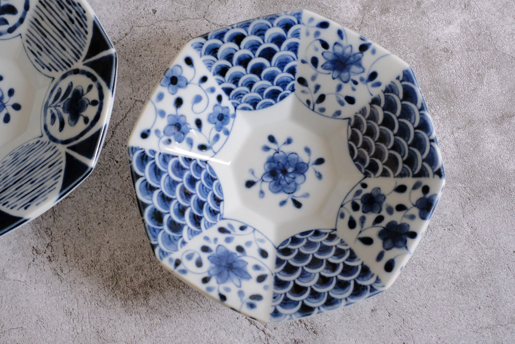 Minoyaki Aizome Koubou Indigo Dyed Octagon Dish Set – Object of Living
