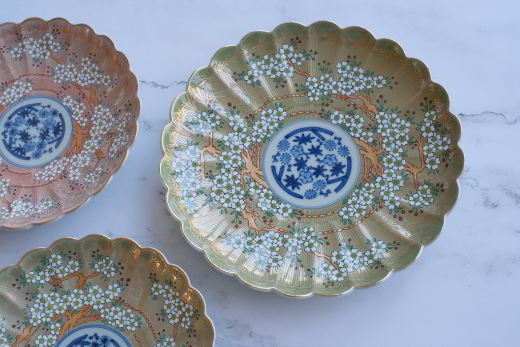 Rinkurou Kiln Hasami Porcelain Gold Sakura Plate – Object of Living