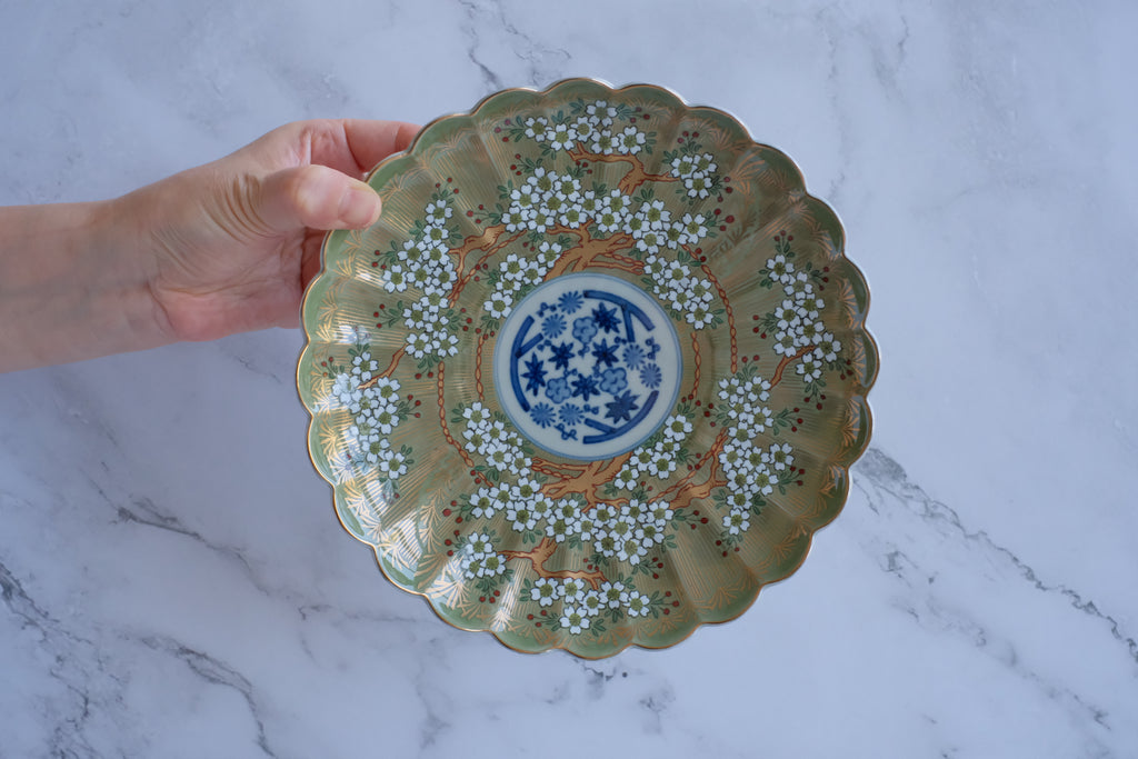 Rinkurou Kiln Hasami Porcelain Gold Sakura Plate – Object of Living
